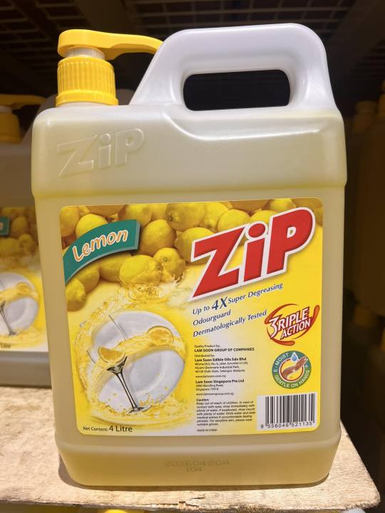 Zip Dishwashing Liquid Lemon 4L | Lazada PH