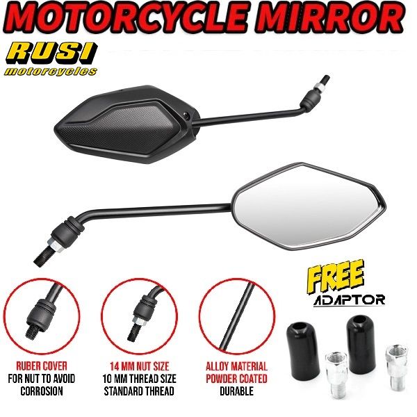 RUSI SURF SIDE MIRROR LONG STEM STOCK TYPE / STOCK SIZE ADJUSTABLE ...