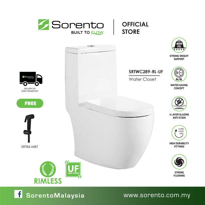 SORENTO WC SRTWC289RL-UF One Piece Bathroom Water Closet WC Rimless ...