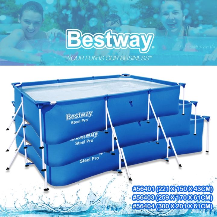BESTWAY 4 Sizes Steel Pro Frame Pool Set Adult Family Kids Large ...