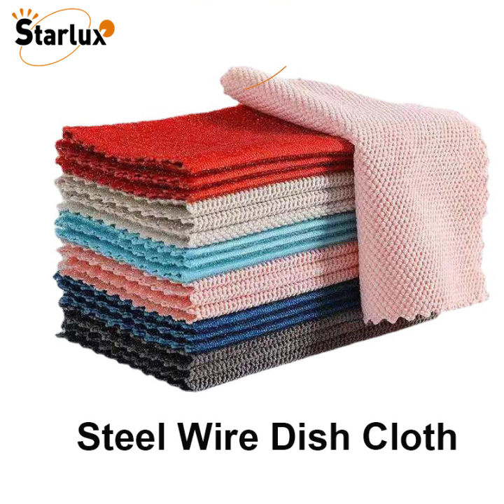 Starlux Double-Sided Steel Wire Dish Cloth Towel Kitchen Cleaner ...