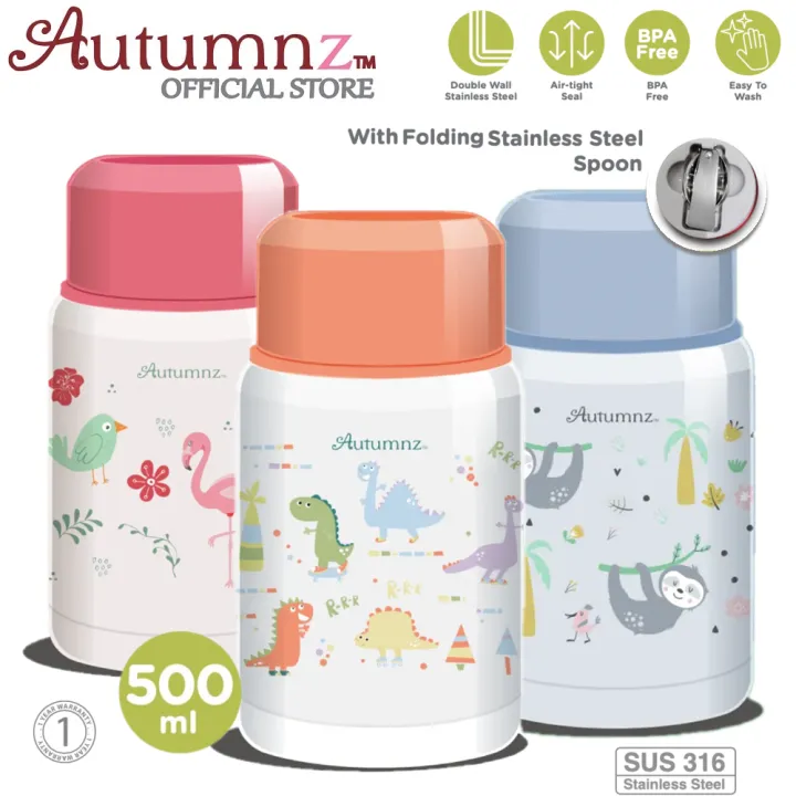 Autumnz DELI Stainless Steel Vacuum Food Jar 500ml (FOC Folding Spoon ...