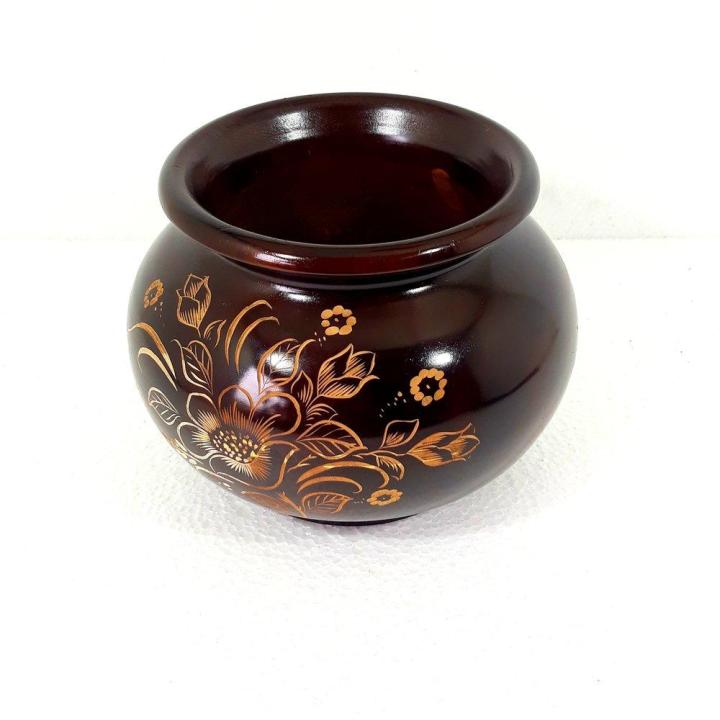 Guci Vas Bunga Kendil Hiasan Rumah Unik Ukir Cukit Kerajinan Kayu Jati ...