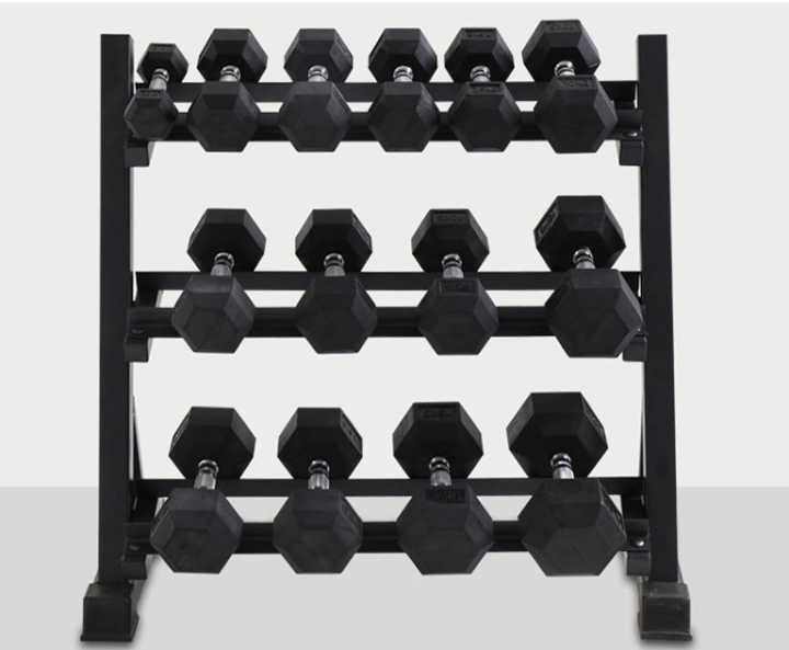 Ena 3 Tier Dumbbell Rack Only, 300kg Load-Bearing Heavy Duty Steel ...