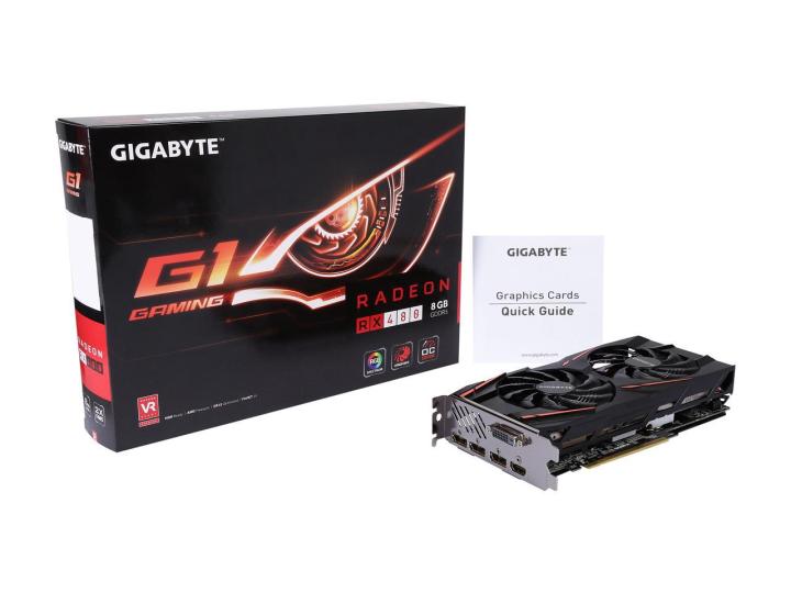 Refurbish GV-RX480G1-GAMING-8GD GIGABYTE RADEON RX-480 G1 GAMING 8GB ...