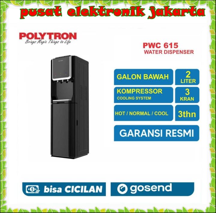 DISPENSER AIR POLYTRON PWC 615 PWC615 HOT & COOL | Lazada Indonesia