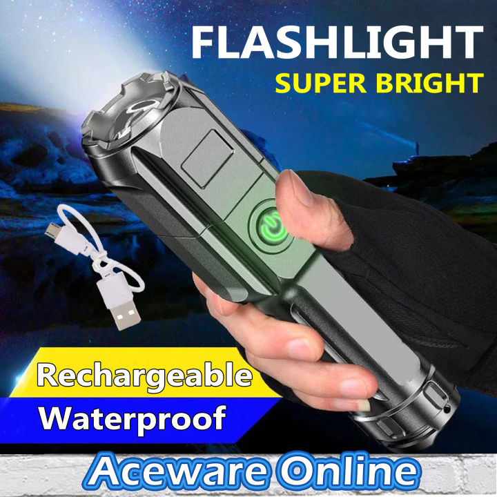 LED Flashlight Usb Torchlight Rechargeable torch light Mini Flashlight ...