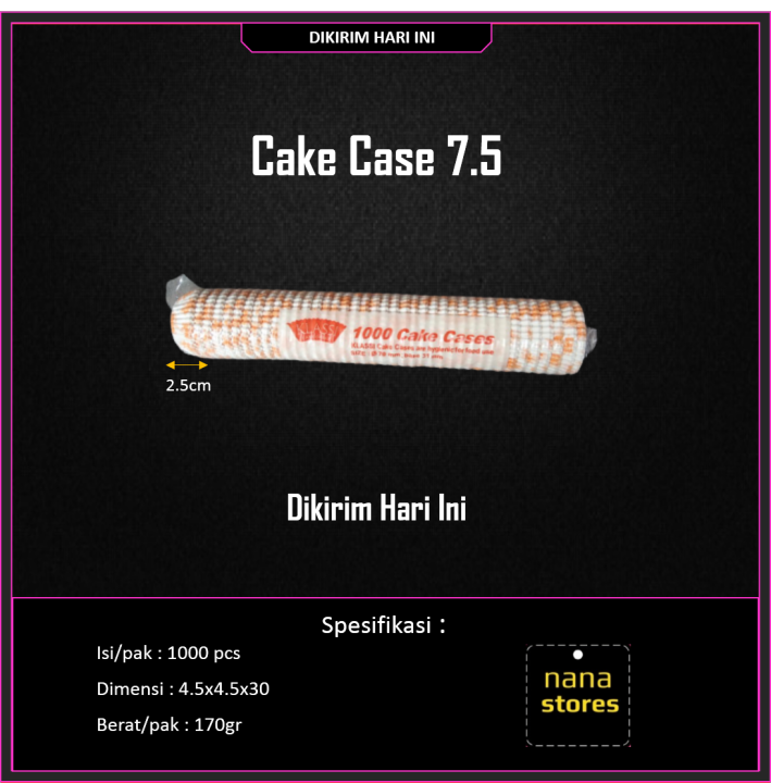 Kertas kue. cake case paper cake cases merk klassi ukuran 7 cm isi 1000 ...