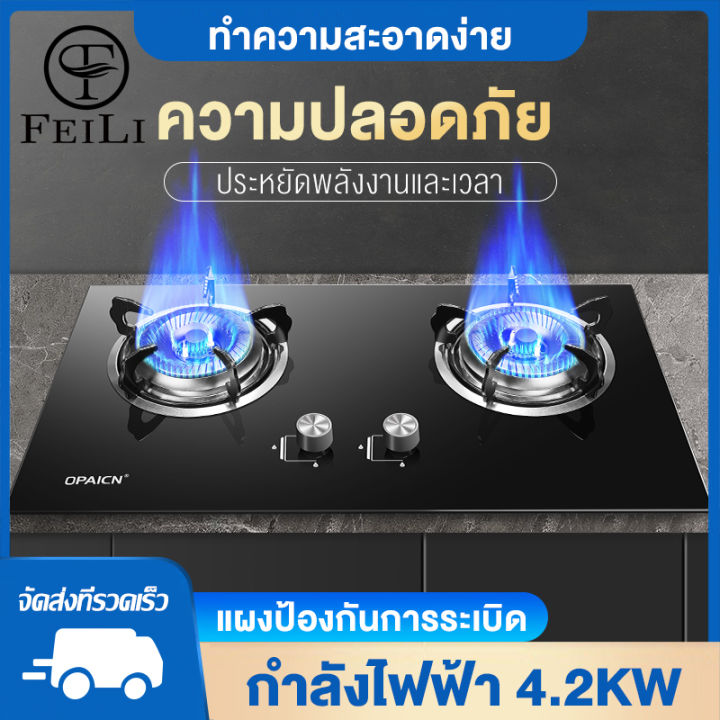 FEILI เตาแก๊ส เตาแก๊ส 2 หัว คู่ เตาแก้ส2หัว เตาแก๊สหัวคู่ เตาแก๊สสองหัว ...