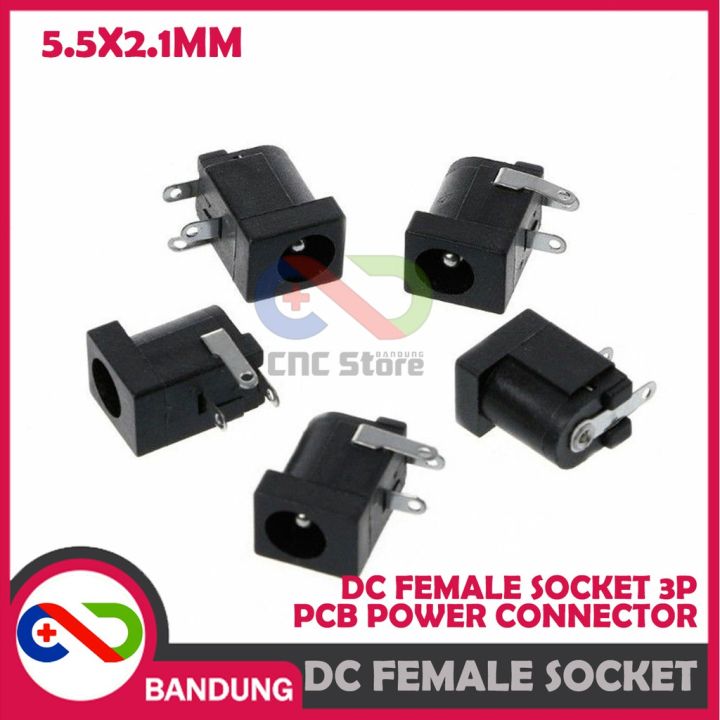 DC FEMALE SOCKET 3P PCB POWER CONNECTOR SOKET 5.5X2.1MM 2.1X5.5MM ...