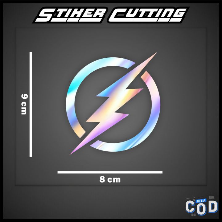 Stiker Sticker Cutting Logo Petir Thunder Bulat Sticker Cutting Viral ...