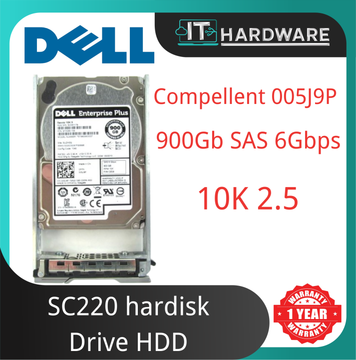 DELL Compellent 005J9P 900Gb SAS 6Gbps 10K 2.5" SC220 Hard Disk Drive ...