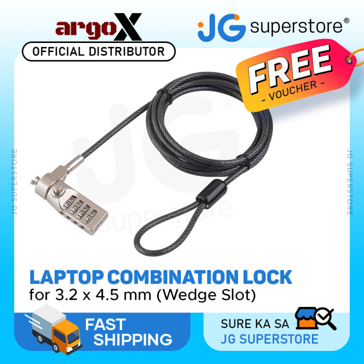 ArgoX 4 PIN Numeric Combination Type Security Laptop Lock Cable with ...