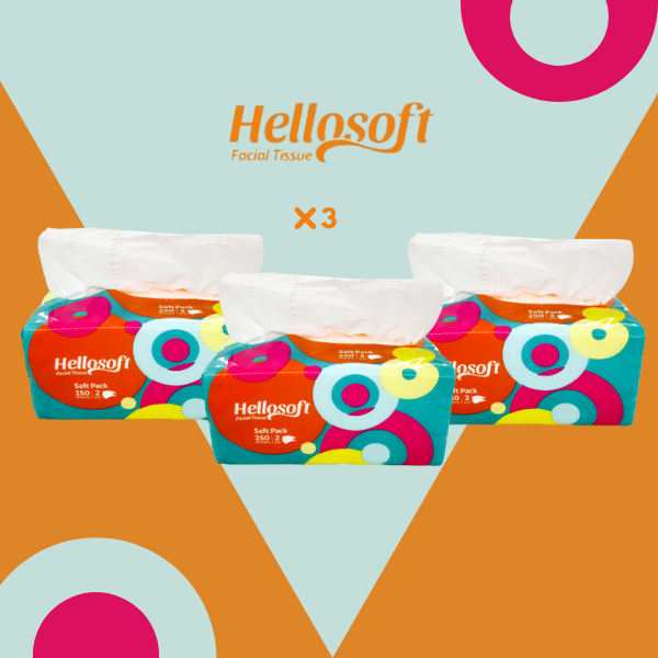 Hellosoft Facial Tissue 250 Sheets 2 Ply x 3 Pcs | Lazada Indonesia