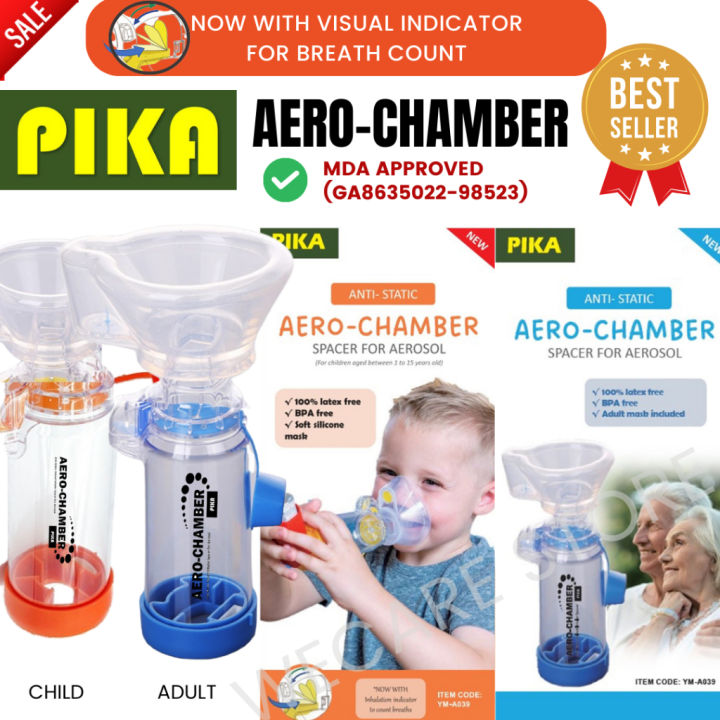 KKM LULUS】 AEROCHAMBER PIKA CHILDREN ADULT(With Mask) Asthma Inhaler ...