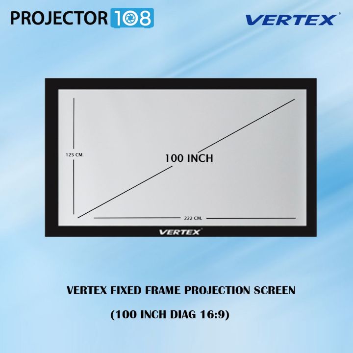 VERTEX Fixed Frame Projection Screen 100 Inch อัตราส่วน 16:9 (222 x125 ...