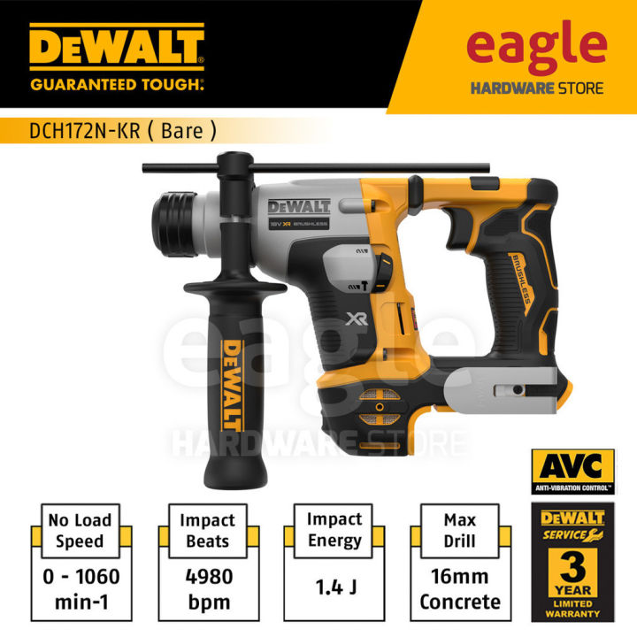 Dewalt Atomic DCH172N-KR 18 / 20V Brushless Cordless Rotary Hammer ...