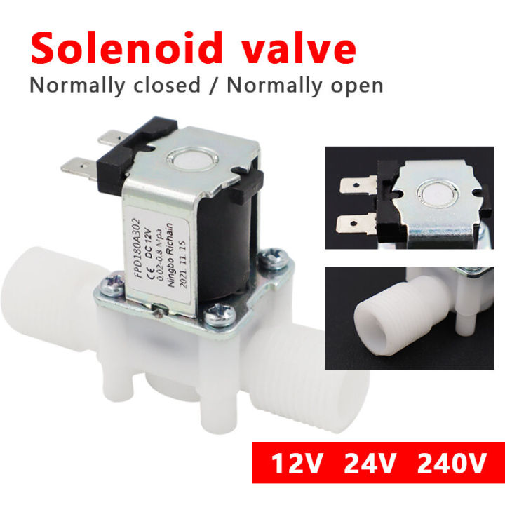 1/4'' Plastic DC 24V Electric Magnetic Water Control Valve Solenoid ...