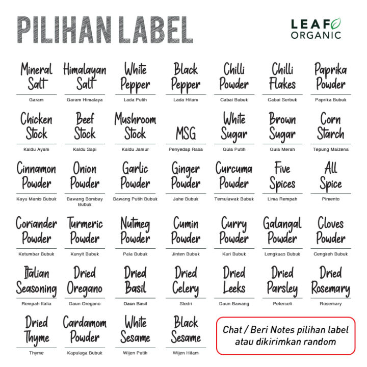 Paket Sticker Label Botol Bumbu Aesthetic isi 10 stiker | Lazada Indonesia
