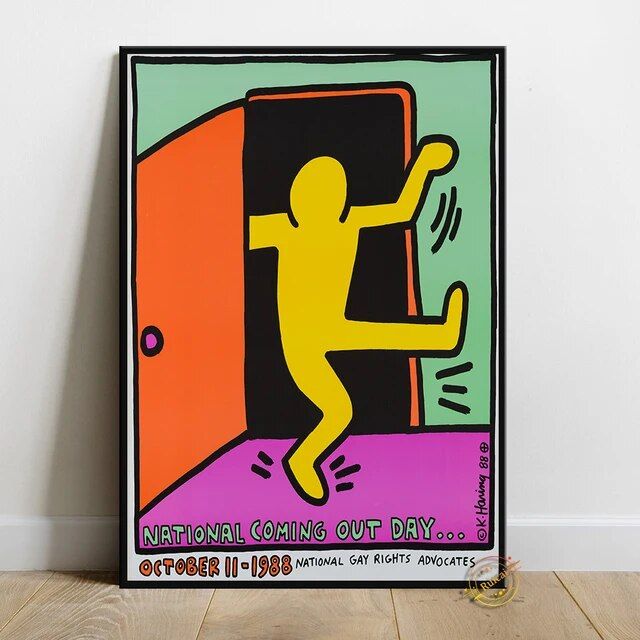 ภาพโปสเตอร์นิทรรศการศิลปะ Keith ภาพแอบสแตรกต์พิมพ์ลายวินเทจป๊อปผ้าใบวาด ...