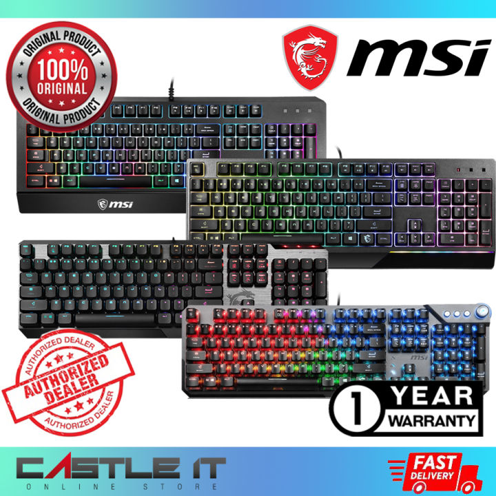 MSI VIGOR GK20 GK30 GK50 Elite Low Profile TKL GK71 Sonic Red Wired ...