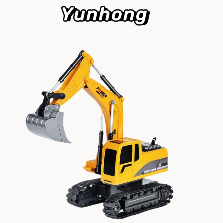 Children's alloy remote control electric excavator toy truck forklift ...