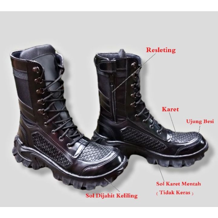 SEPATU SAFETY PDL PRIA TACTICAL RESLETING UJUNG BESI TNI/POLRI/SECURITY ...