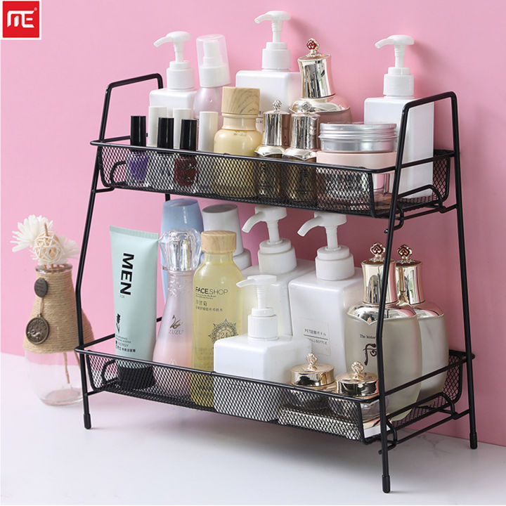 Double layered spice rack kitchen organizer storage rack desktop ...
