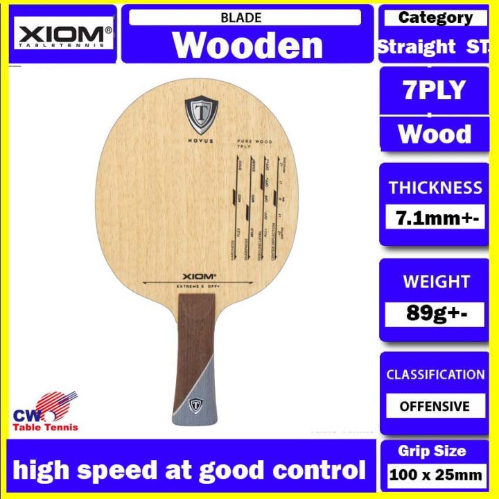 XIOM Novus Extreme S 7PLY PURE WOOD TABLE TENNIS BALDE PING PONG KAYU PING PONG BAT high speed ...