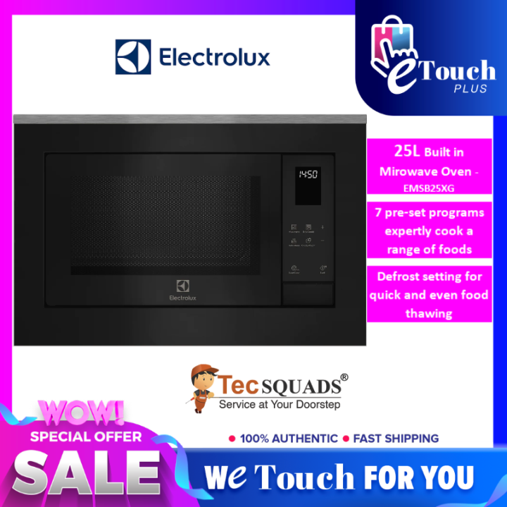 ELECTROLUX [ EMSB25XG ] BUILT IN MICROWAVE OVEN WITH GRILL 25L 1800W ...