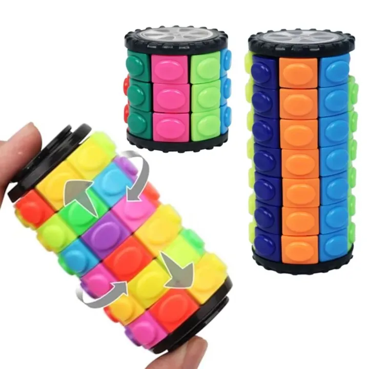 CUTE ELVES Cylindrical 3D Cylinder Rotate Magic Cube Magic Blocks ...