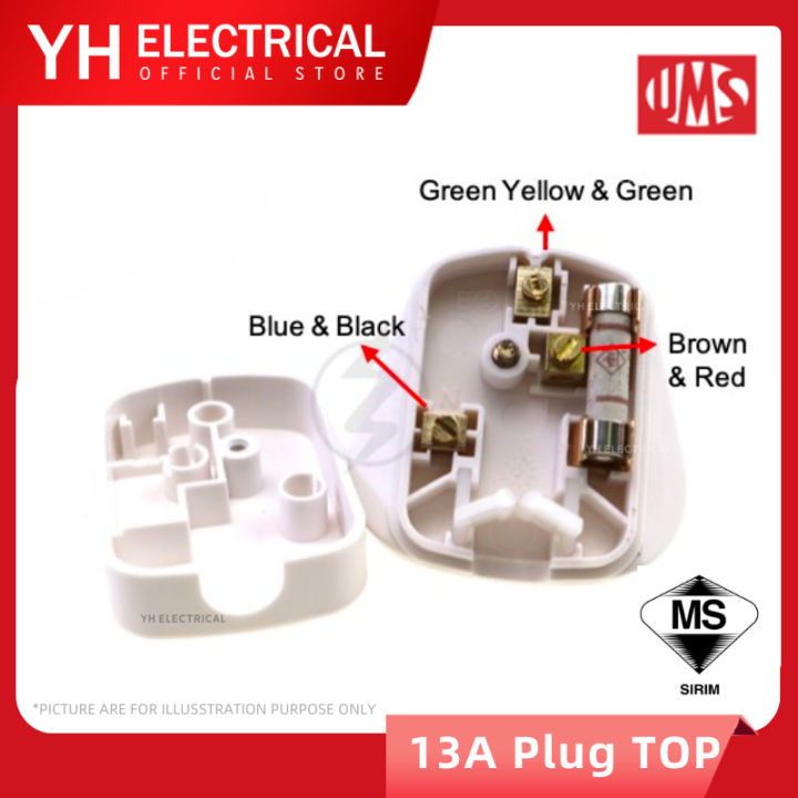 UMS 13A 3Pin Plug Top (SIRIM) UK Design Safety Kepala Plug [SIRIM ...