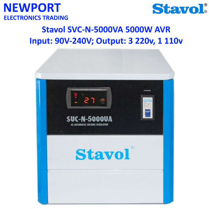 Stavol SVC-N-5000VA 5000W Servo Motor AVR with LED Digital Display ...