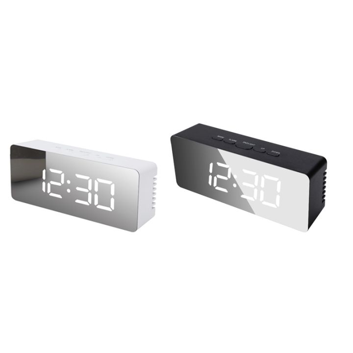 LED Mirror Digital Clock Bedroom Office Travel Electronic Table Clock ...