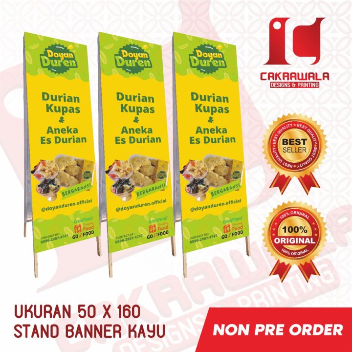 STAND BANNER KAYU UKURAN 50 X 160 - STAND BANNER KAYU CUSTOM - STANDING ...