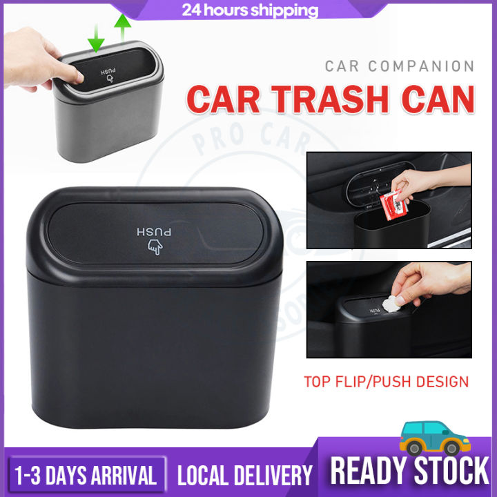 Universal Car Trash Can Garbage Flip Lid Dust Bin Drive Bin Hanging ...