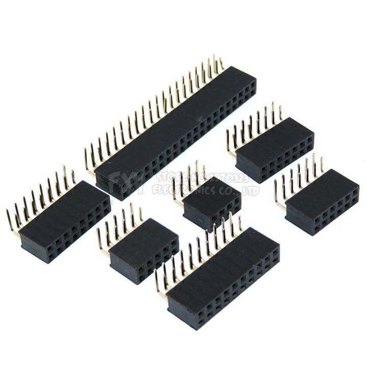 10PCS 2.54mm R/A Double Row Female 2~40P PCB Board Right angle Pin ...