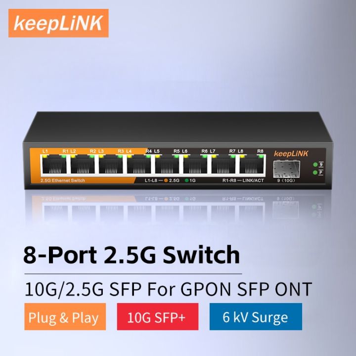 8-Port Multi-Gigabit 2.5Gbps Ethernet Network Unmanaged 2.5G Switch ...