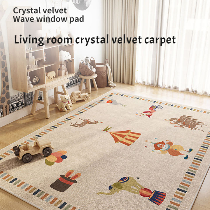 Fanvin Floor Mat For Kids Soft Crystal Velvet Living Room Bedroom Anti ...