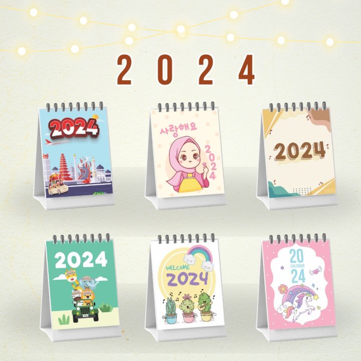 kalender meja mini 2024 motif aestethic dan lucu | Lazada Indonesia