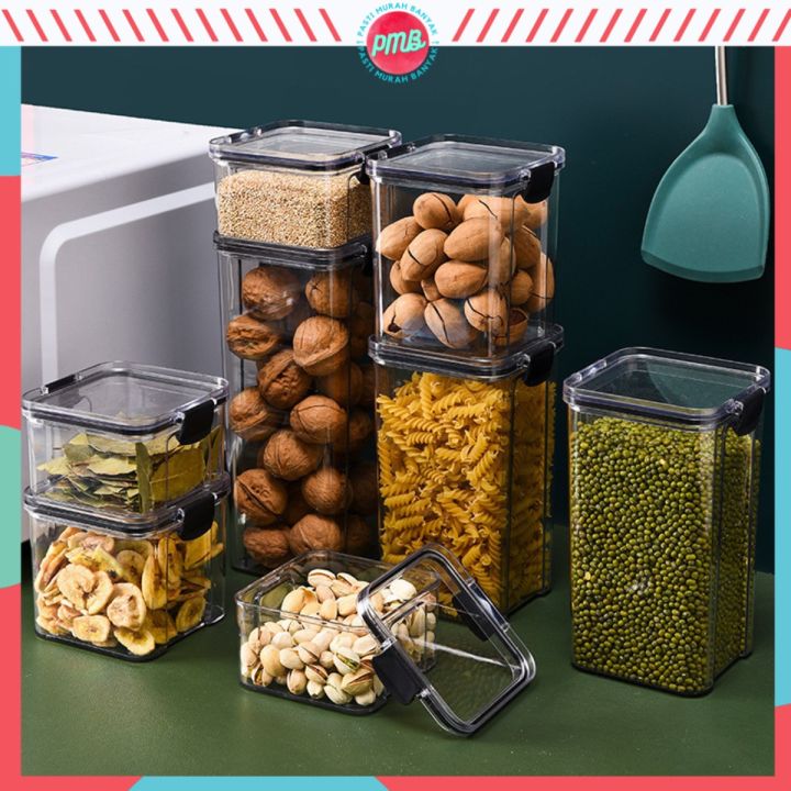 Toples Lebaran Penyimpanan Cereal Kotak Bening Kedap Udara Kontainer ...