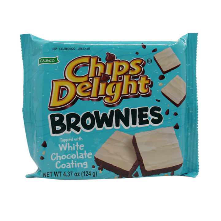 Chips Delight Brownies Topped with White Chocolate Coating 124g | Lazada PH