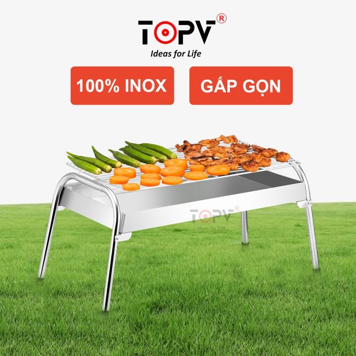 Bếp nướng ngoài trời, Bếp nướng than hoa gấp gọn TopV GX S-M, đi du ...