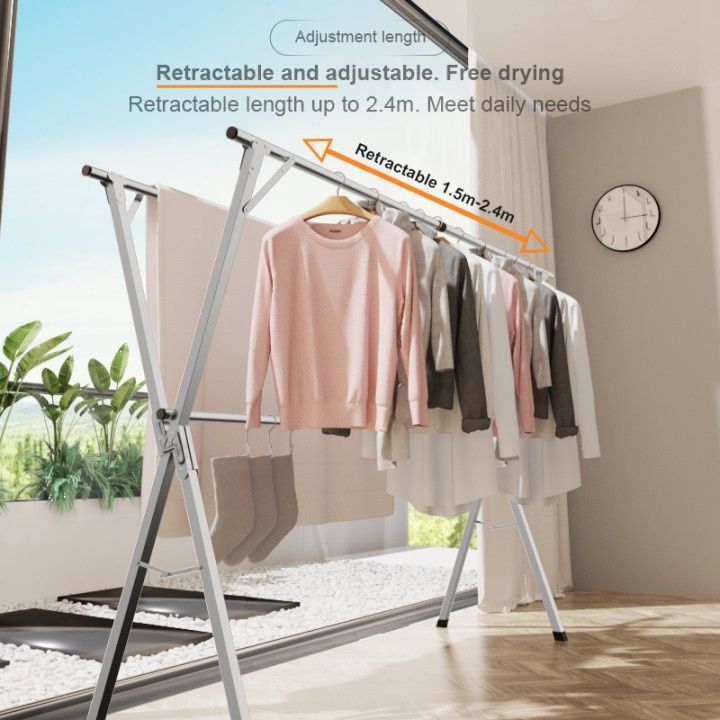 Drying Rack Single/Three Rod Foldable Drying Rack For Clothes Stand ...