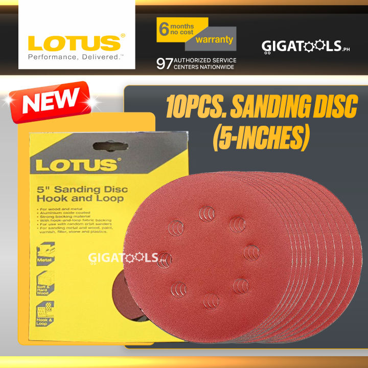 *NEW* Lotus 10pcs/1Pack 5-inches Sanding Disc (125mm) for Random ...