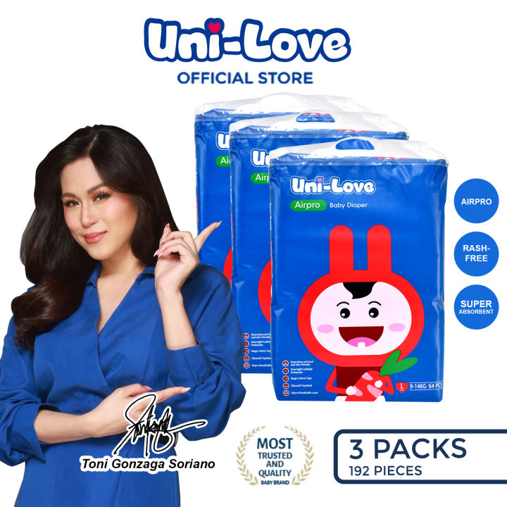 Uni-Love Airpro Baby Diaper 64's (Medium) Pack of 3 | Lazada PH