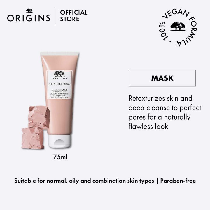 Original Skin Retexturizing Mask with Rose Clay 75ml | Vegan| Deep ...