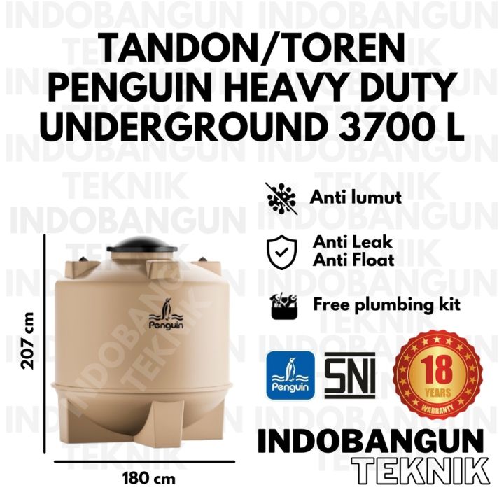Toren Air Tangki Air Tandon Air Pendam Tanam Underground Penguin Heavy Duty TP400 (4000 Liter ...
