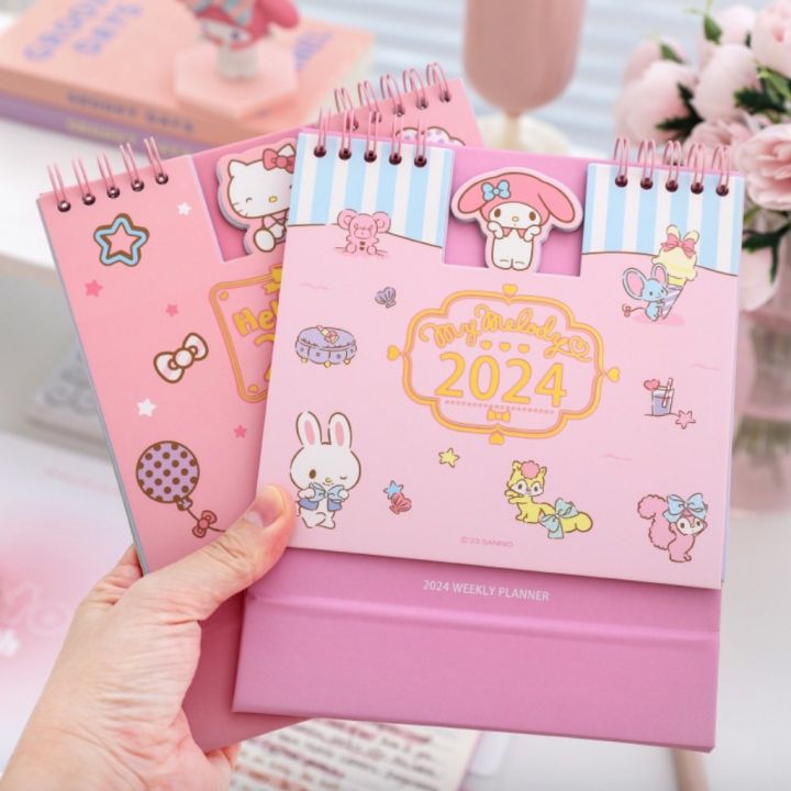 2024 Cute Calendar Cartoon Sanrio Desk Calendar Weekly Planner To Do ...