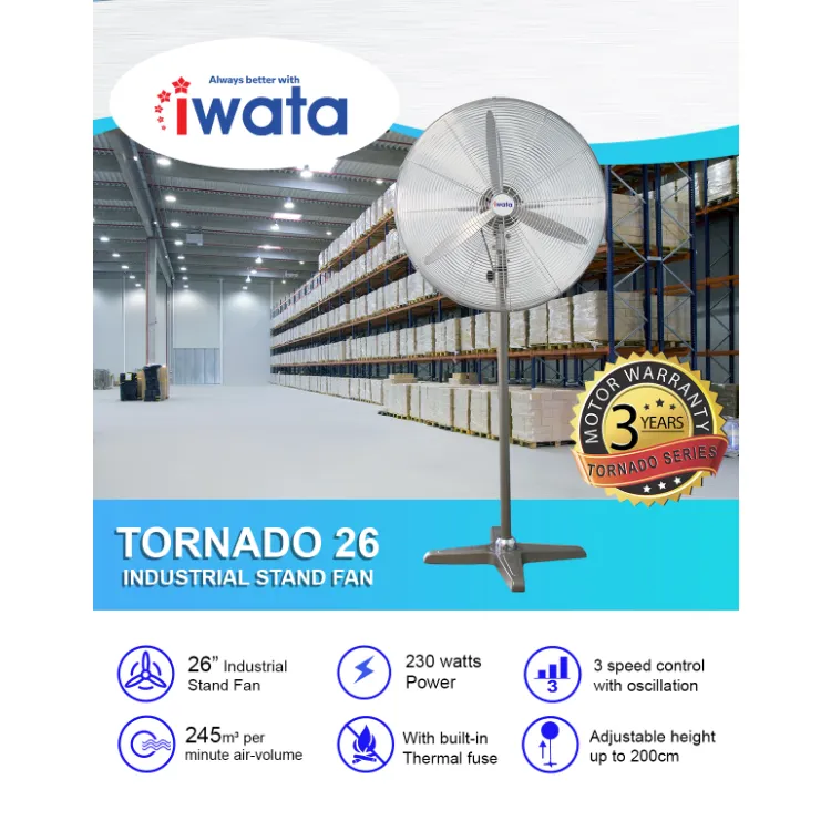 Iwata Tornado 26 Industrial Stand Fan | Lazada PH